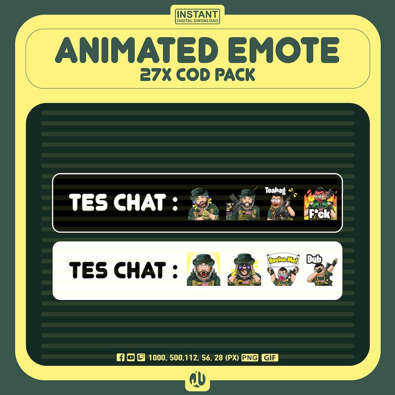 27x Tactical FPS Gamer Animated Emote Pack | Military Meme Gifs for ...