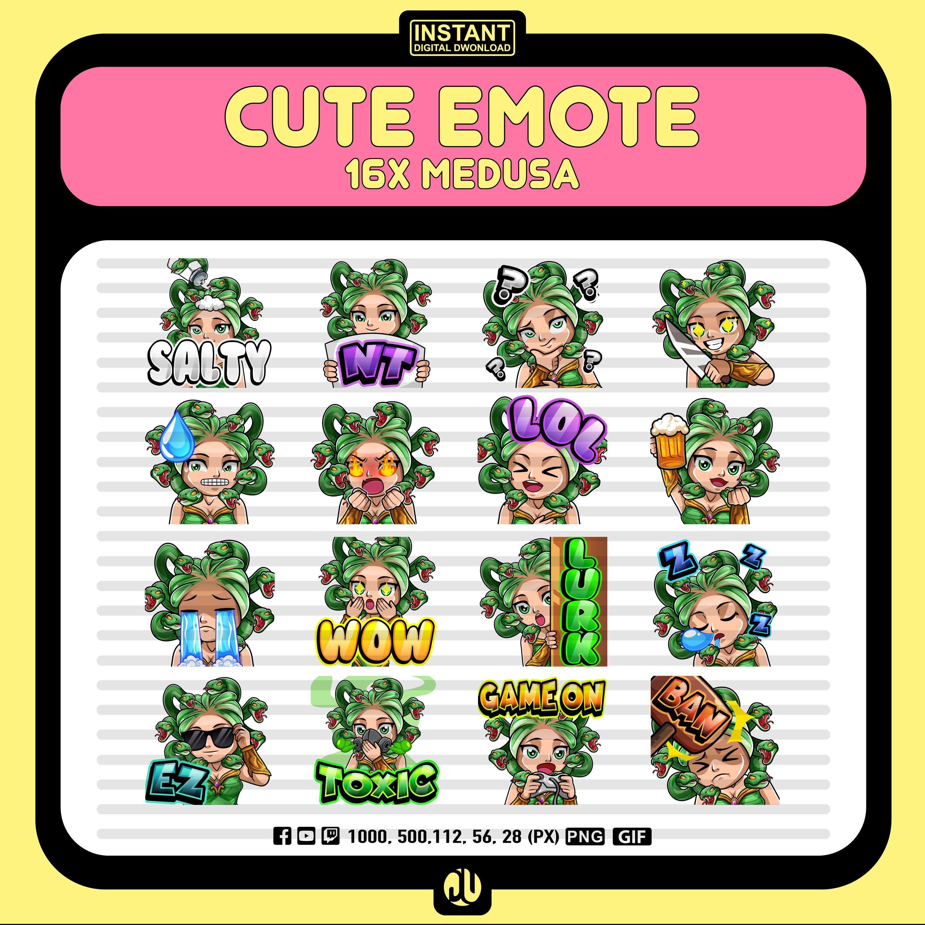 16x Mythical Snake Queen Animated Emote – Medusa-inspired GIF for ...