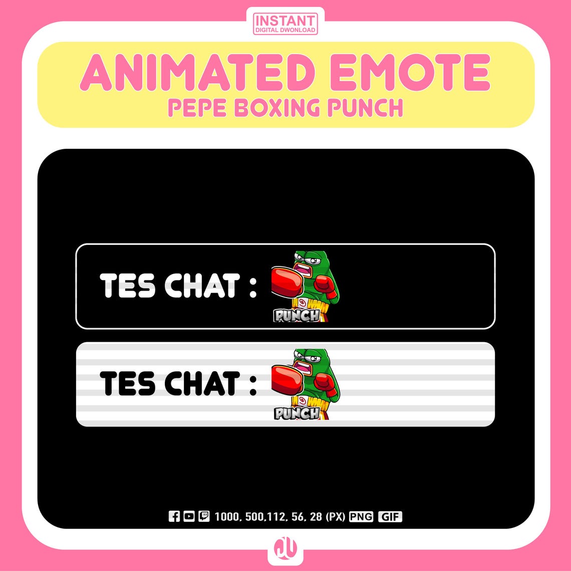 Pepe Boxing Punch Animated Emote: Twitch Discord GIF (digital Download ...