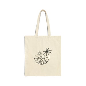 Tropical Wave Tote Bag, Beach, Tropical, Wave, Ocean, Cotton Canvas ...