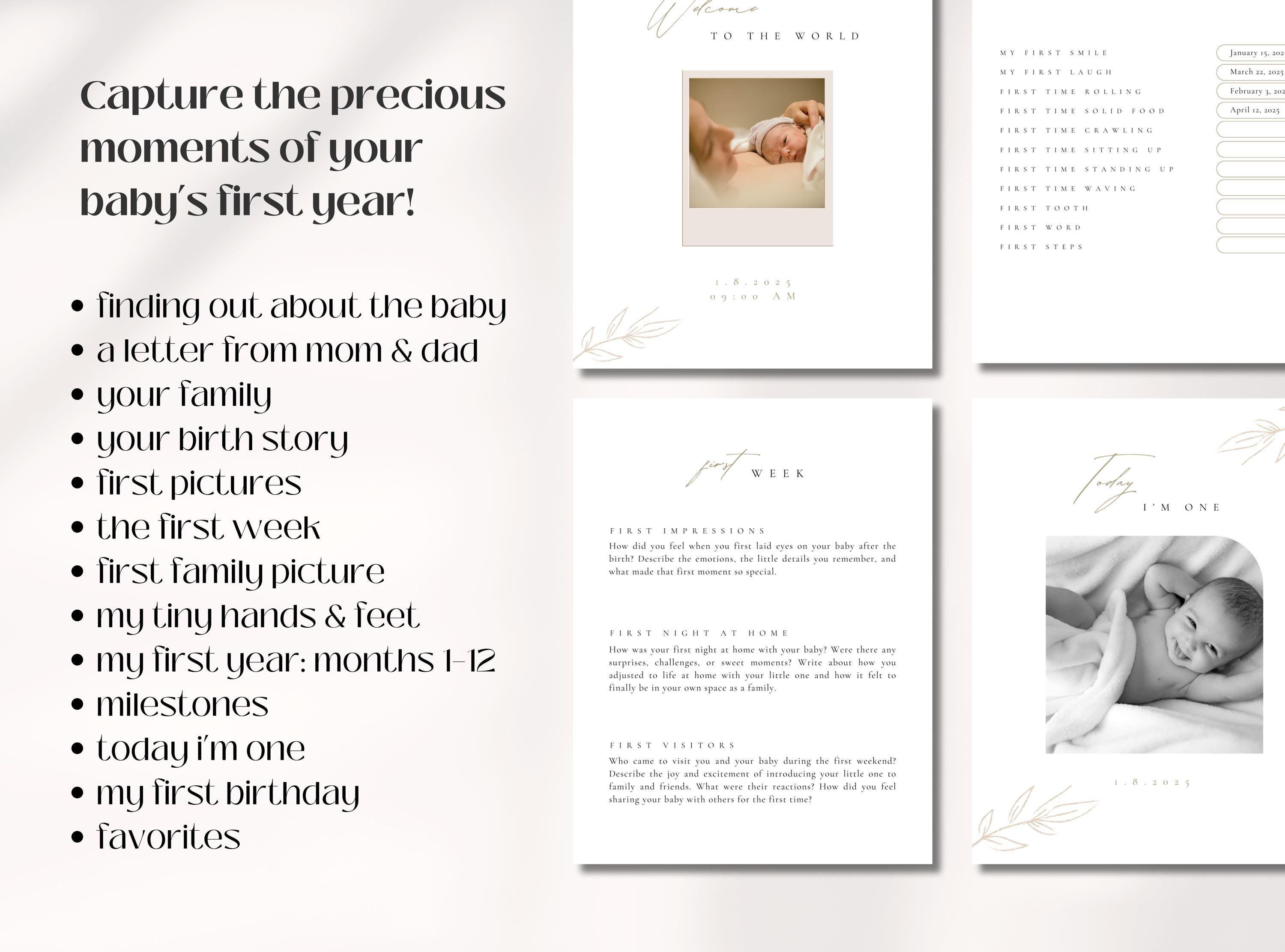 Babys First Year Book | Printable Baby Memory Book | Custom Baby Book ...