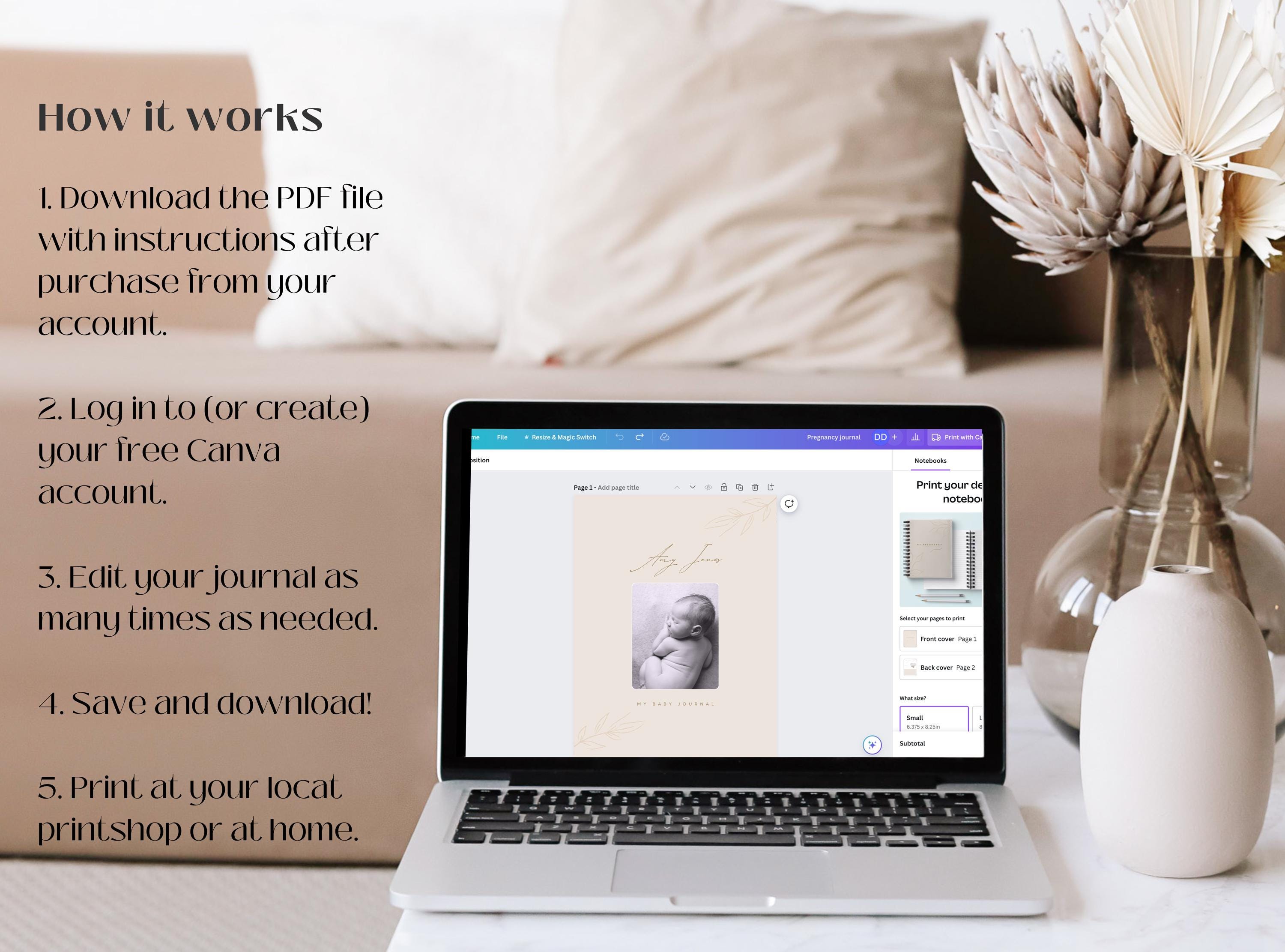 Babys First Year Book | Printable Baby Memory Book | Custom Baby Book ...