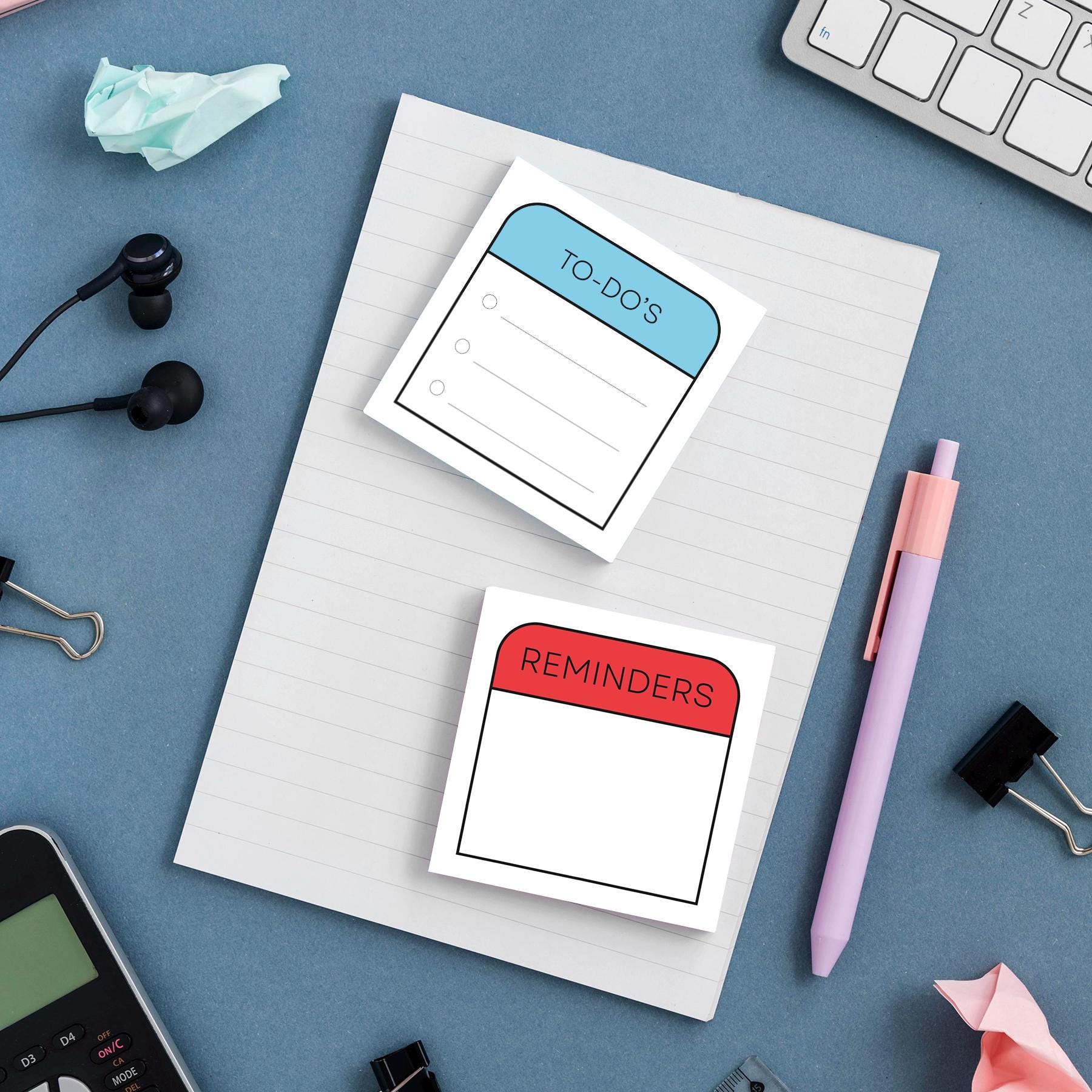 Printable Digital Note Pad, Instant Download 3x3 Notepad, Cute Office ...