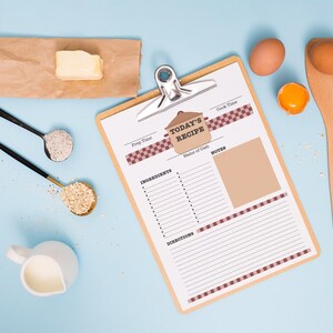 Digital Recipe Note Pad Printable PDF Instant Download Meal Planner ...