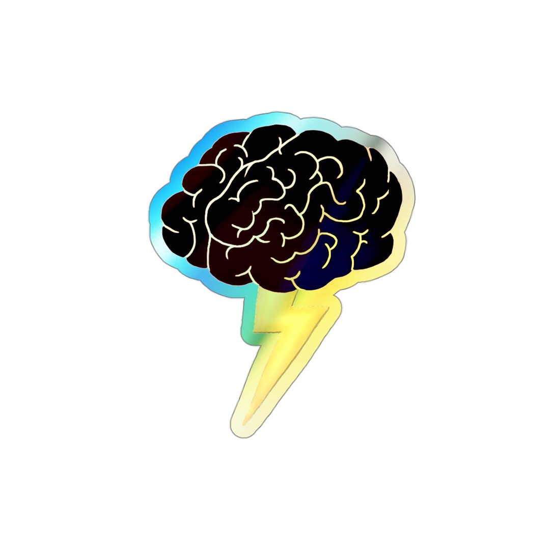 Holographic Stickers Brain Sticker Lightning Laptop Stickers Storm ...