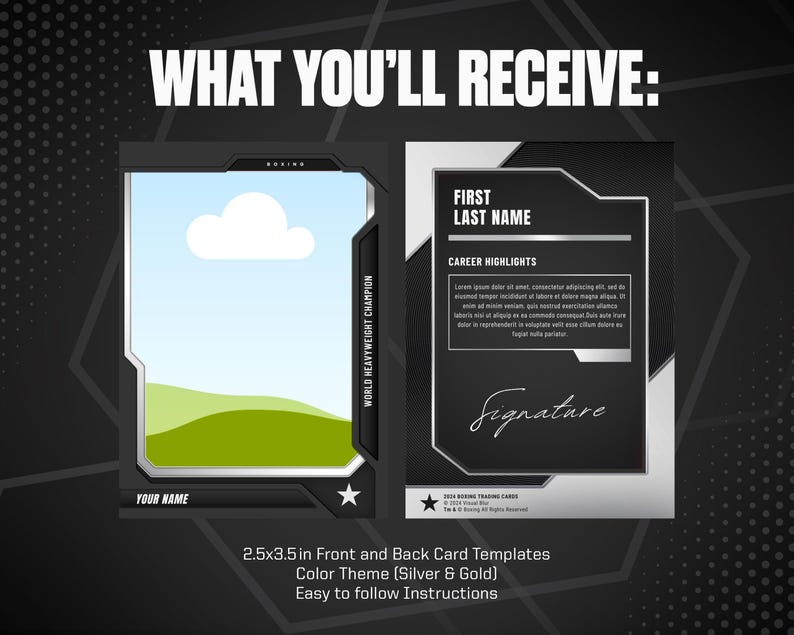 Boxing Trading Card Canva Template, Create Your Own Customizable Sports ...
