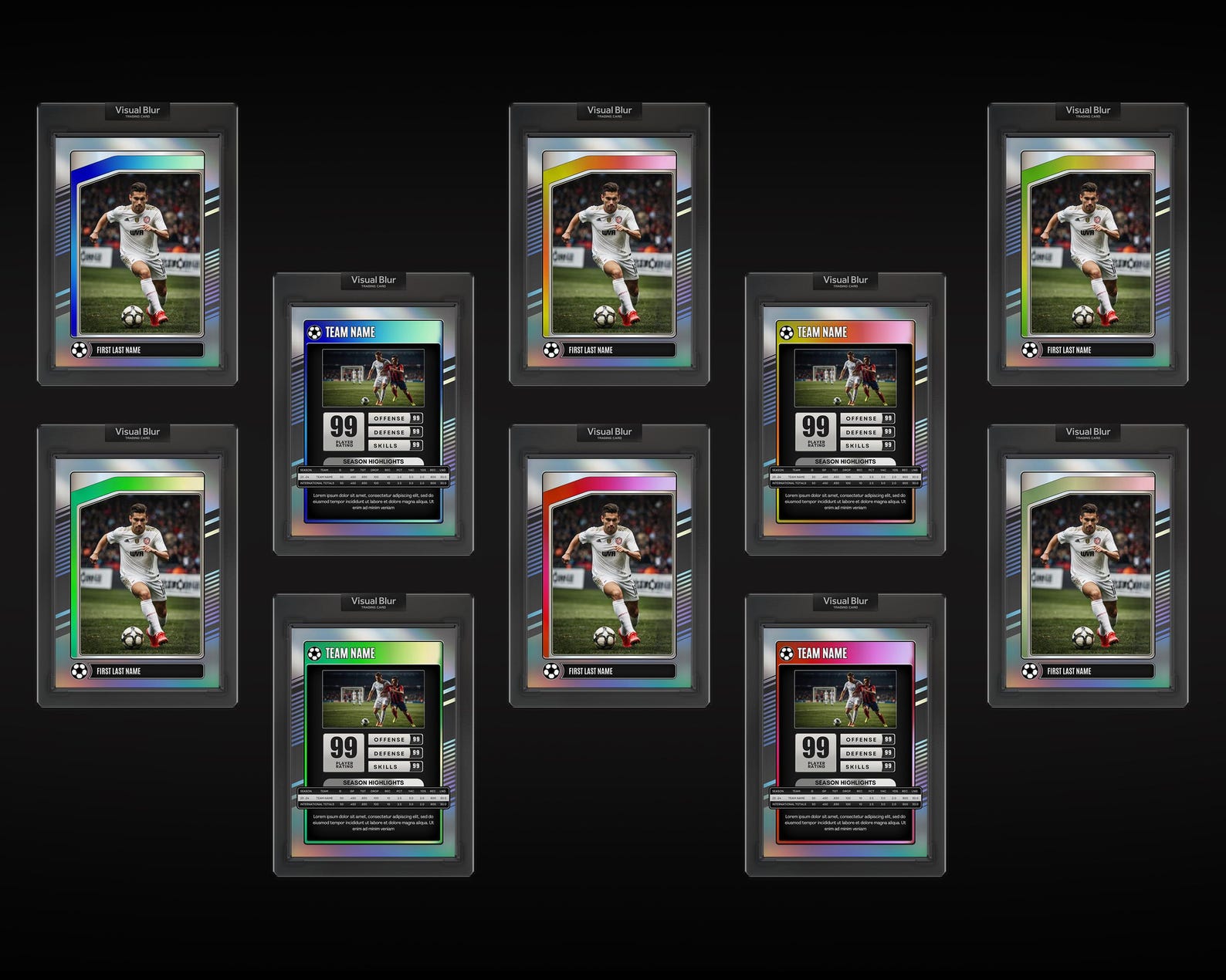 Holo Soccer Trading Card Canva Template, Create Your Own Customizable ...