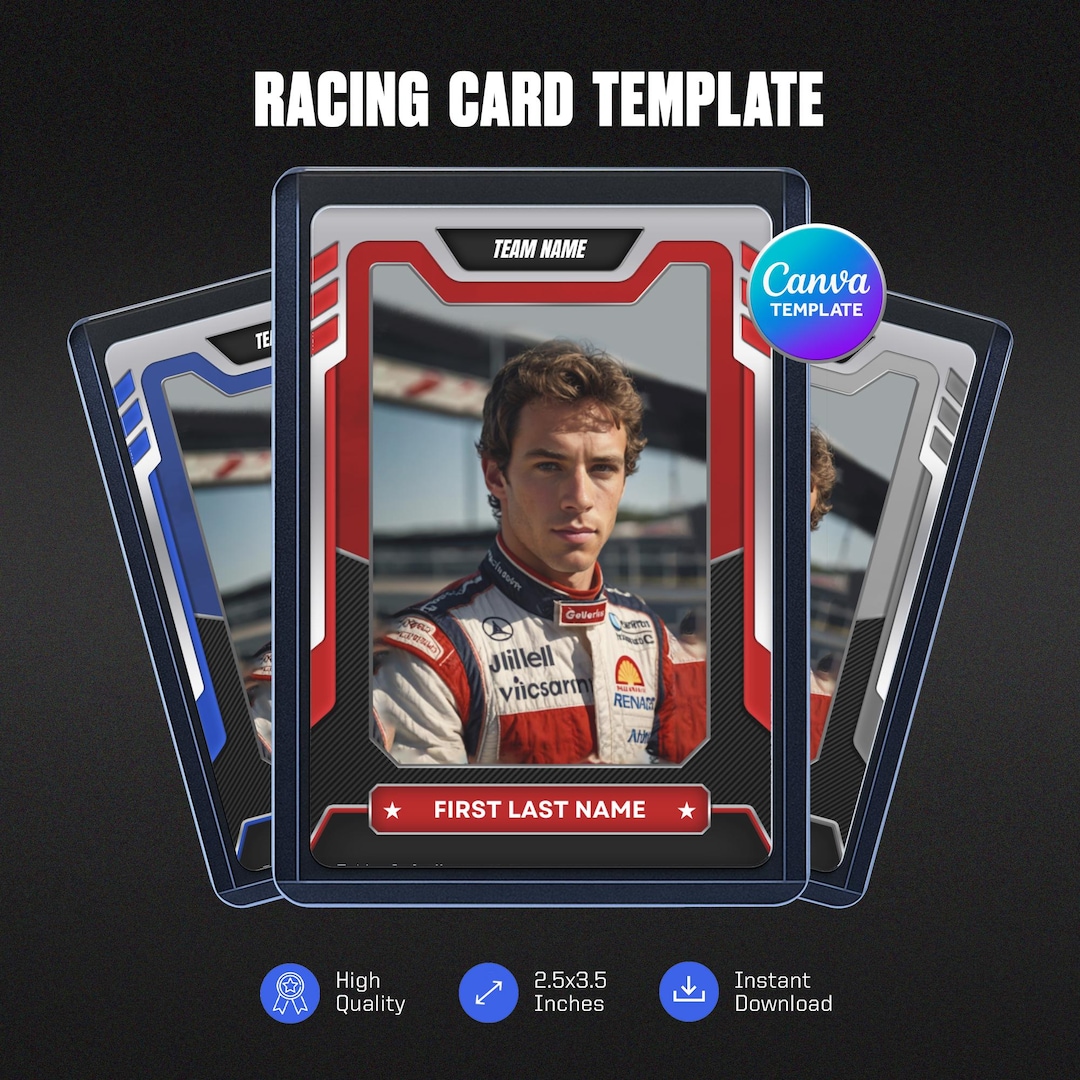 Pro Racing Trading Card Canva Template, Personalized DIY Motorsport ...