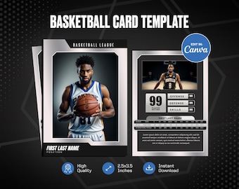 Basketball Card Canva Template, Create Your Own Customizable Sports ...