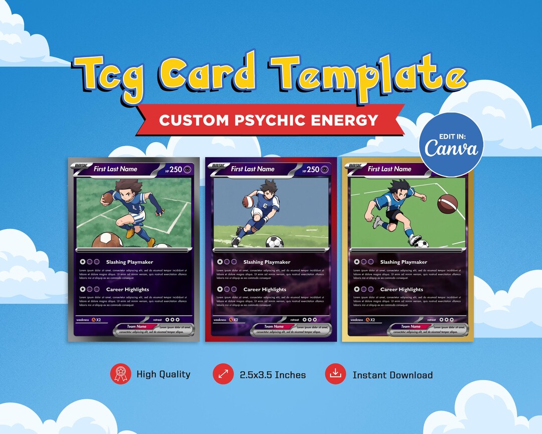 Tcg Card Template, Pokeman Custom Card, Create Your Own Customizable ...