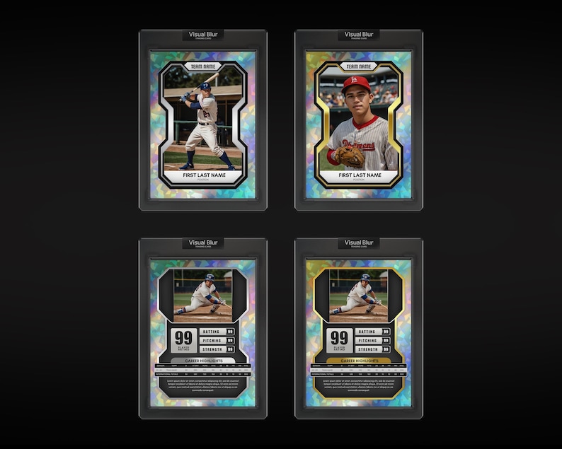 Holographic Baseball Card Canva Template, Create Your Own Customizable ...