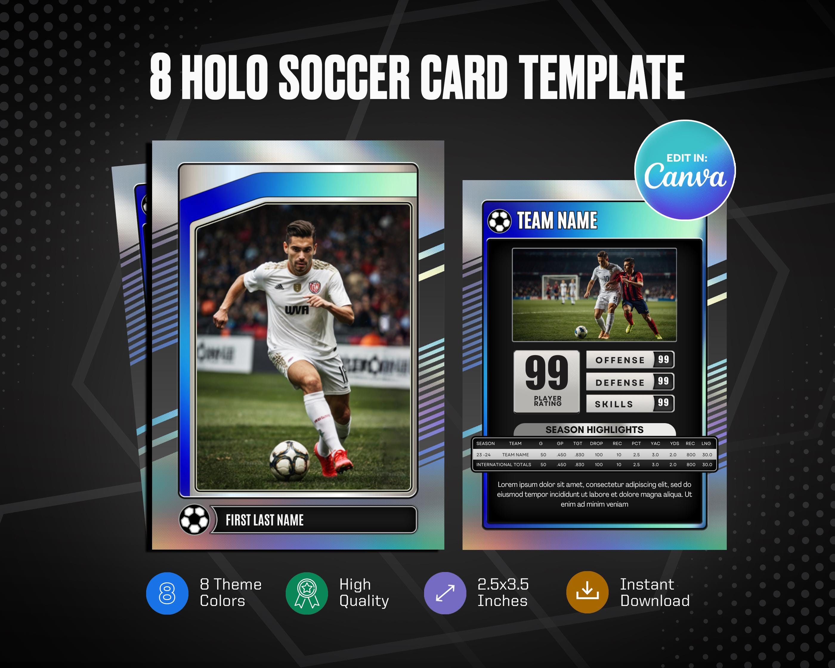 Holo Soccer Trading Card Canva Template, Create Your Own Customizable ...