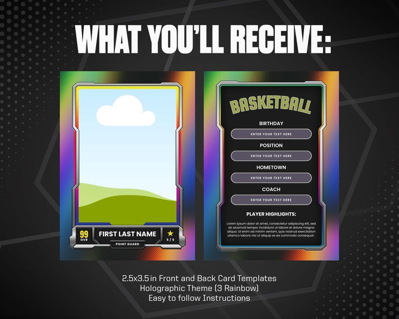 Holo Basketball Card Canva Template, Create Your Own Customizable ...