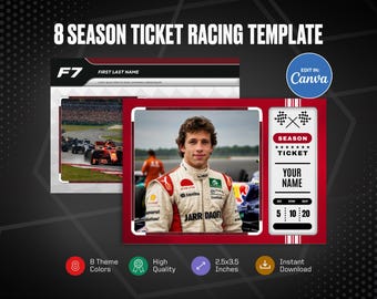Racing Card Canva Template, Personalized DIY Motorsport Card, Create ...