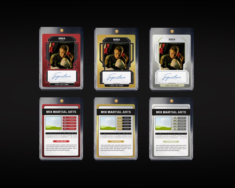 MMA Trading Card Canva Template, Create Your Own Customizable Sports ...