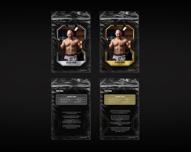 Wrestling Trading Card Canva Template, Create Your Own Customizable ...