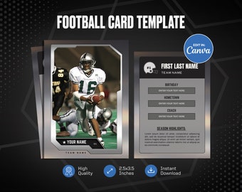 Canva Editable Trading Card Template, Personalized DIY Sport Card ...