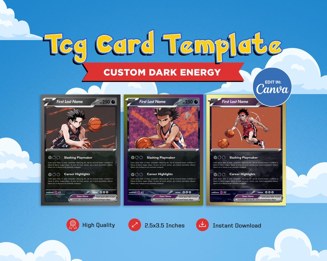 Tcg Card Template, Pokeman Custom Card, Create Your Own Customizable ...