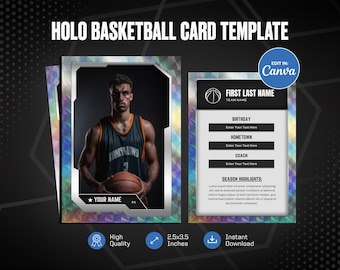 Basketball Card Canva Template, Create Your Own Customizable Sports ...