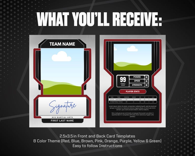 MMA Trading Card Canva Template, Create Your Own Customizable Sports ...