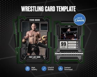 Wrestling Trading Card Canva Template, Create Your Own Customizable ...