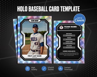 Baseball Card Canva Template, Create Your Own Customizable Sports Card ...