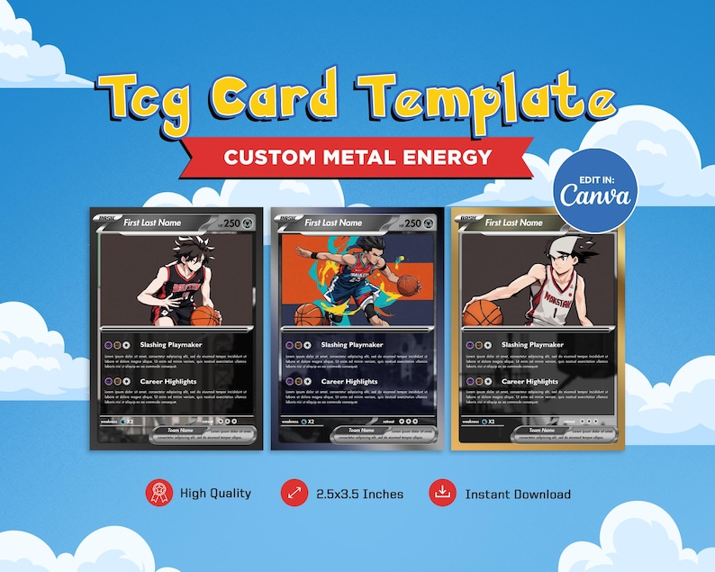 Tcg Card Template, Pokeman Custom Card, Create Your Own Customizable ...