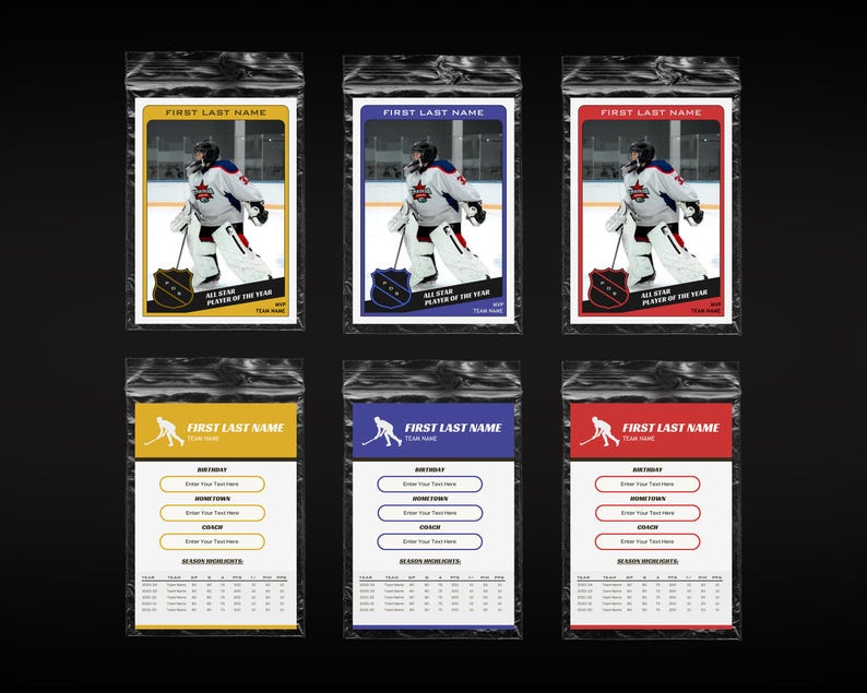 Hockey Card Canva Template, Create Your Own Customizable Sports Card ...