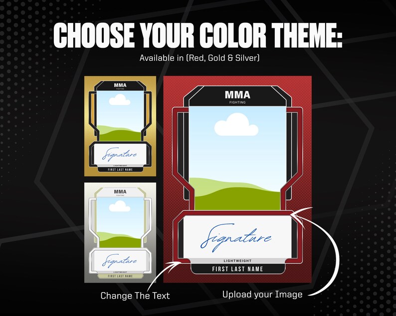 MMA Trading Card Canva Template, Create Your Own Customizable Sports ...