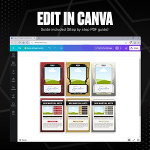 MMA Trading Card Canva Template, Create Your Own Customizable Sports ...