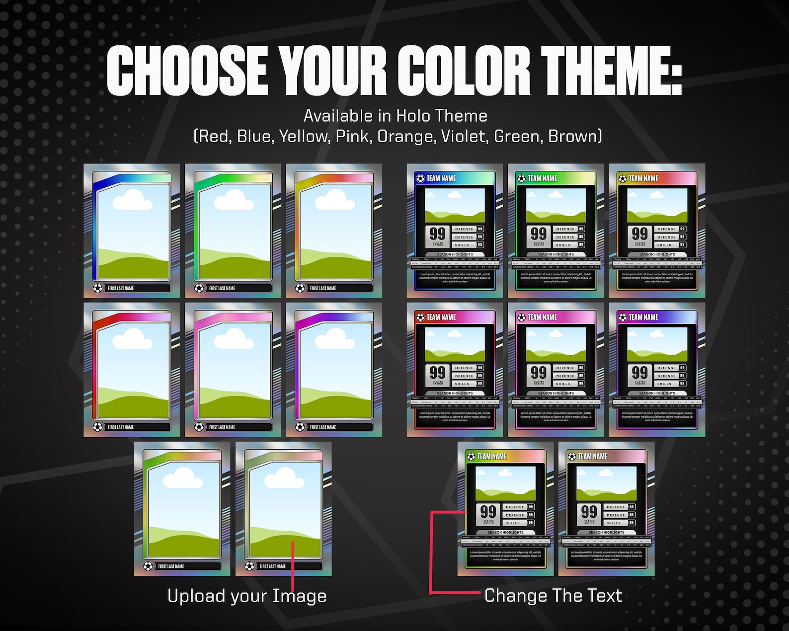 Holo Soccer Trading Card Canva Template, Create Your Own Customizable ...