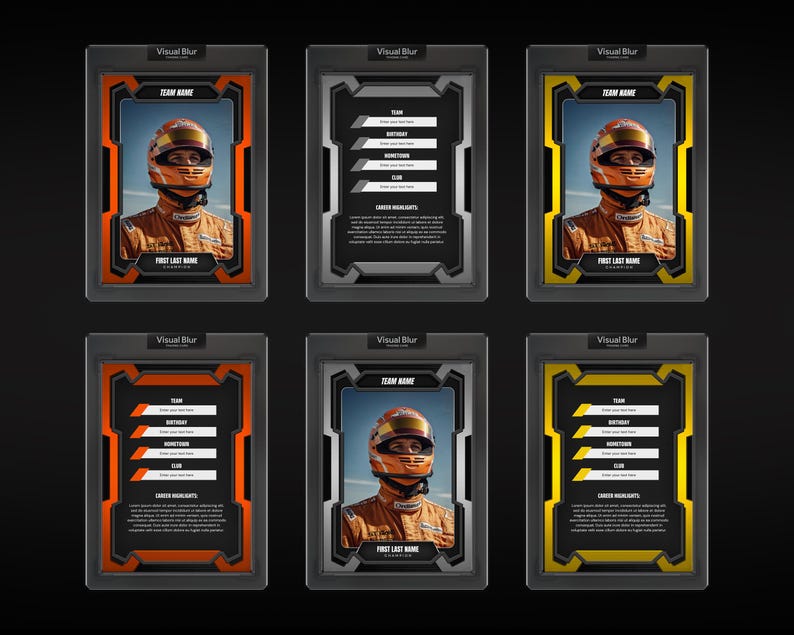 Racing Card Canva Template, Personalized DIY Motorsport Card Creator ...
