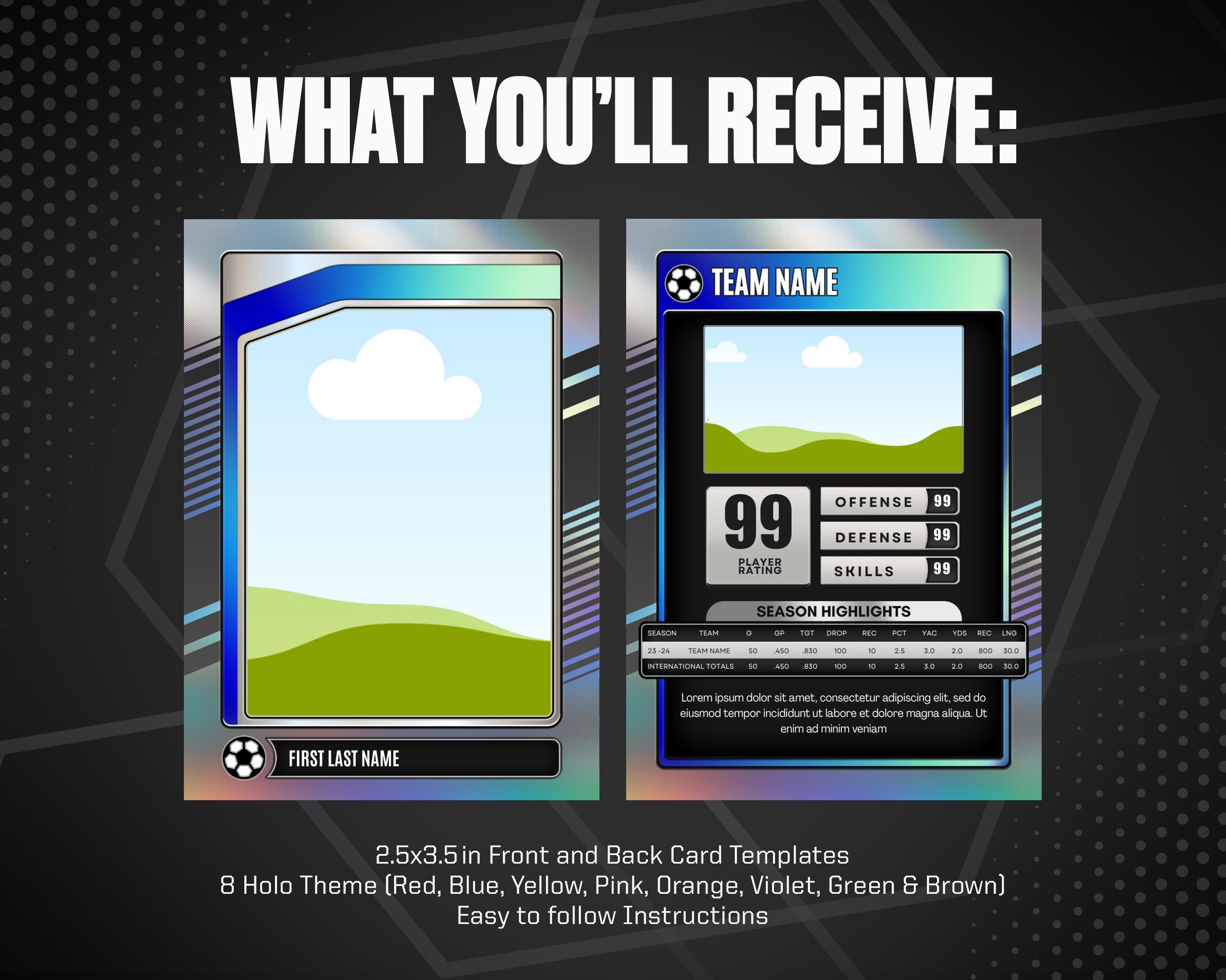 Holo Soccer Trading Card Canva Template, Create Your Own Customizable ...