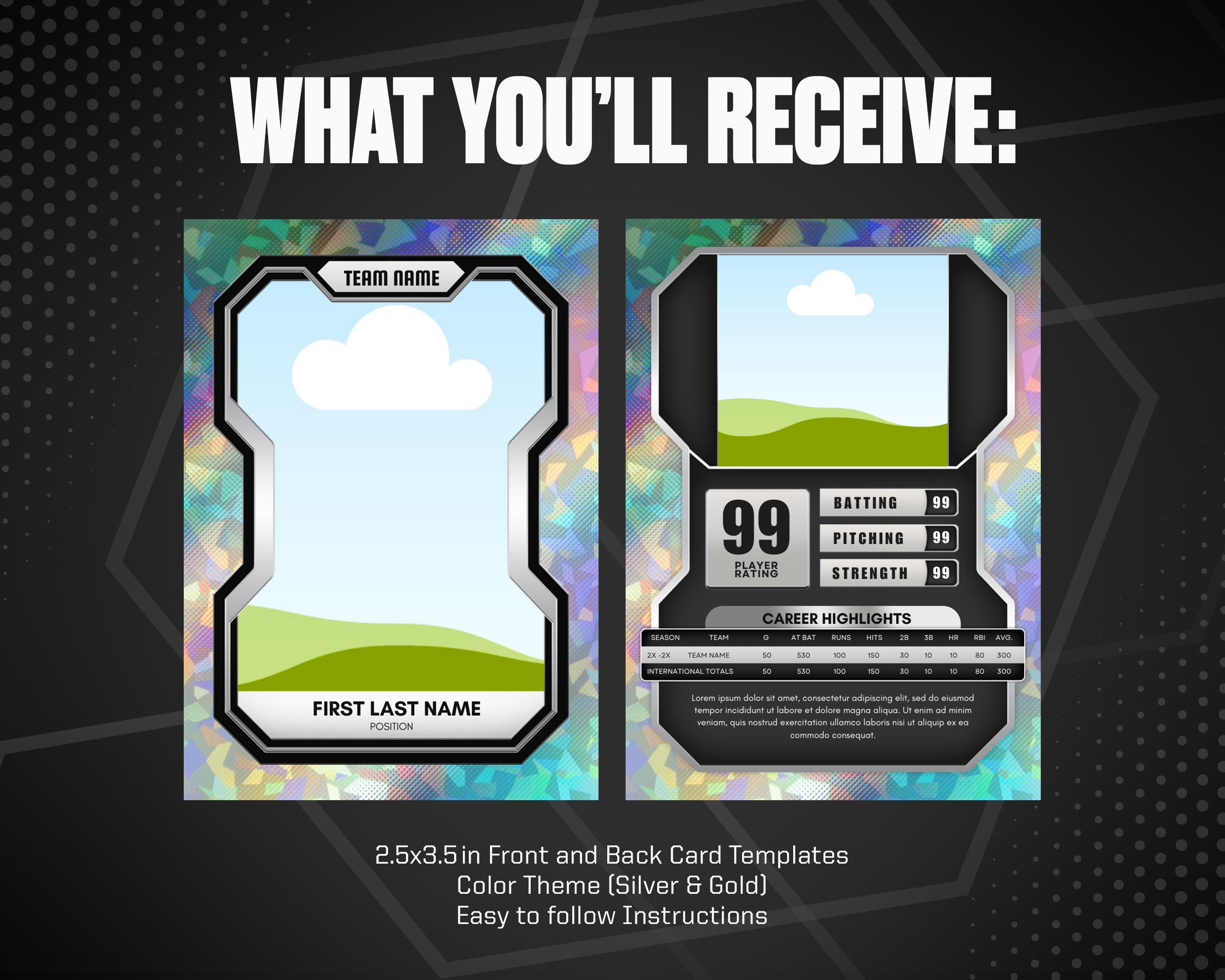 Holographic Baseball Card Canva Template, Create Your Own Customizable ...