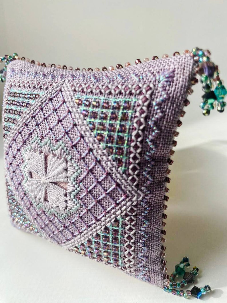 Pincushion PDF Pattern Lavender Fantasy Needlework Chart With Hardanger ...
