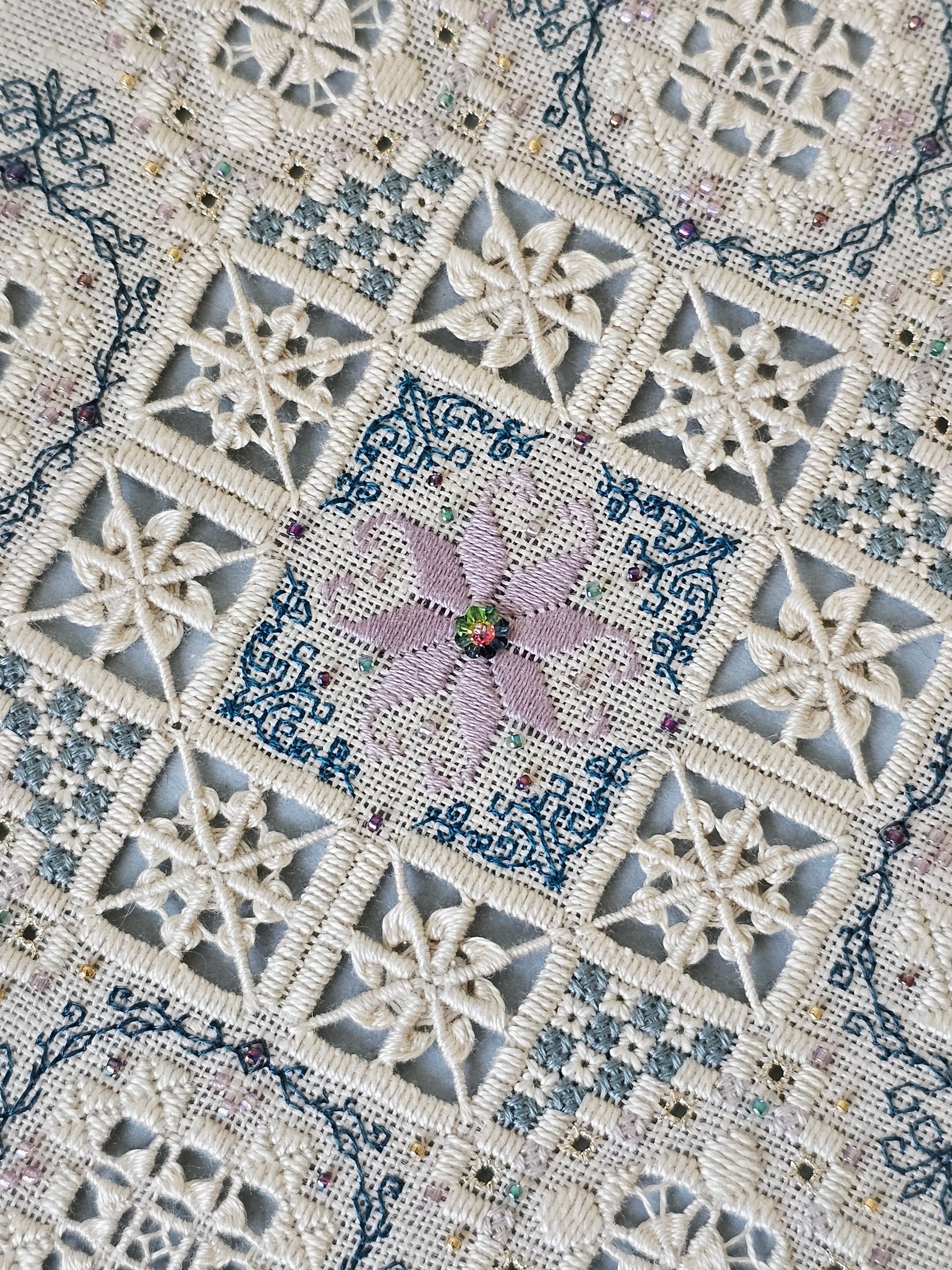 Embroidery PDF Pattern Mandala Spring Lace • Hardanger Tutorial •elegant Embroidery Pattern ...