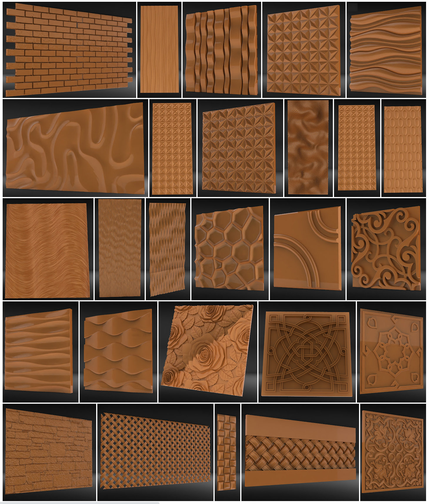 27 3D Stl Model Router File, Panels Decor Wavy Pattern 3d Stl File ...