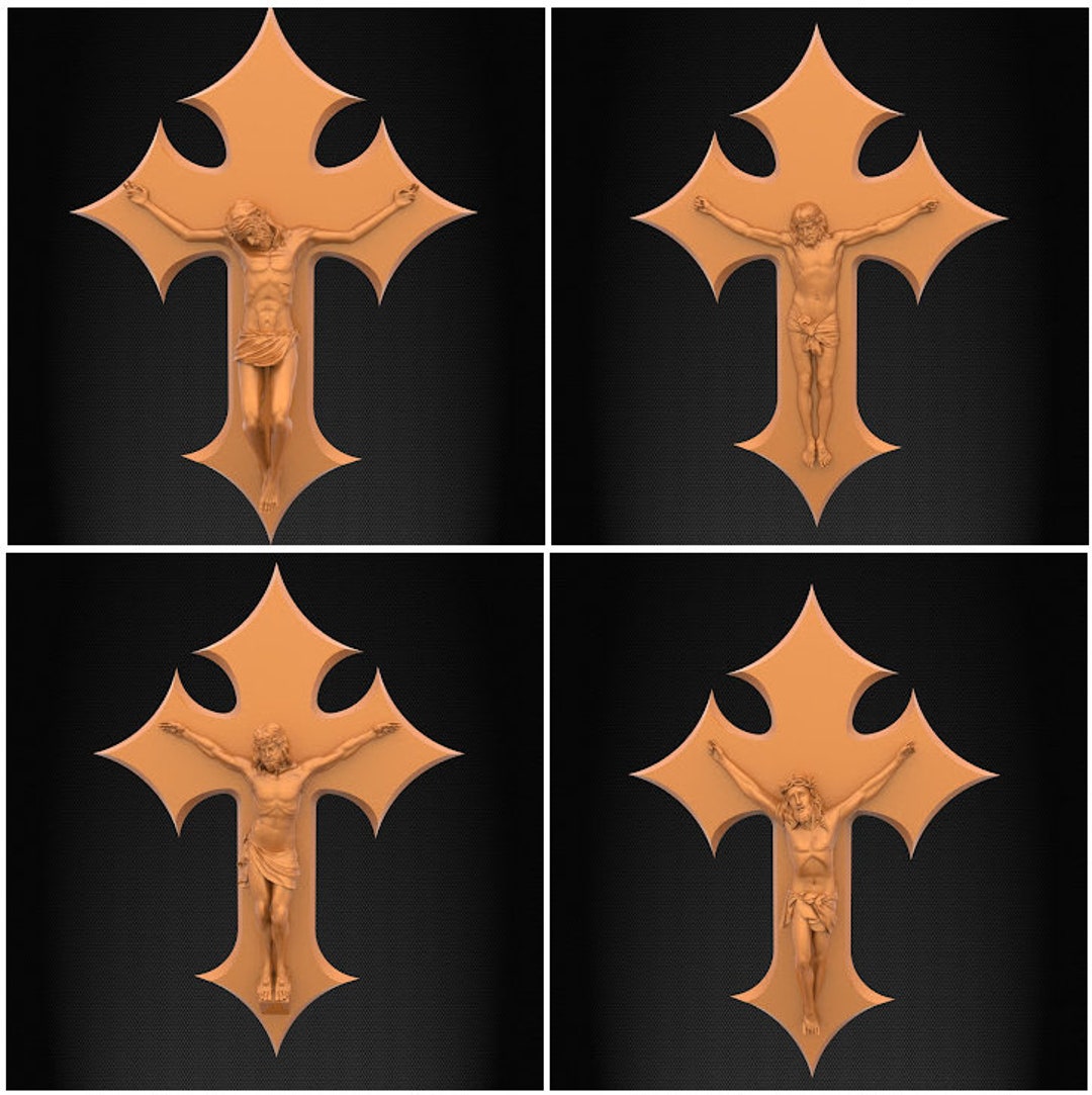 4 3D Stl Model Router File, Crucifixion Crucifix Jesus 3d Stl File ...