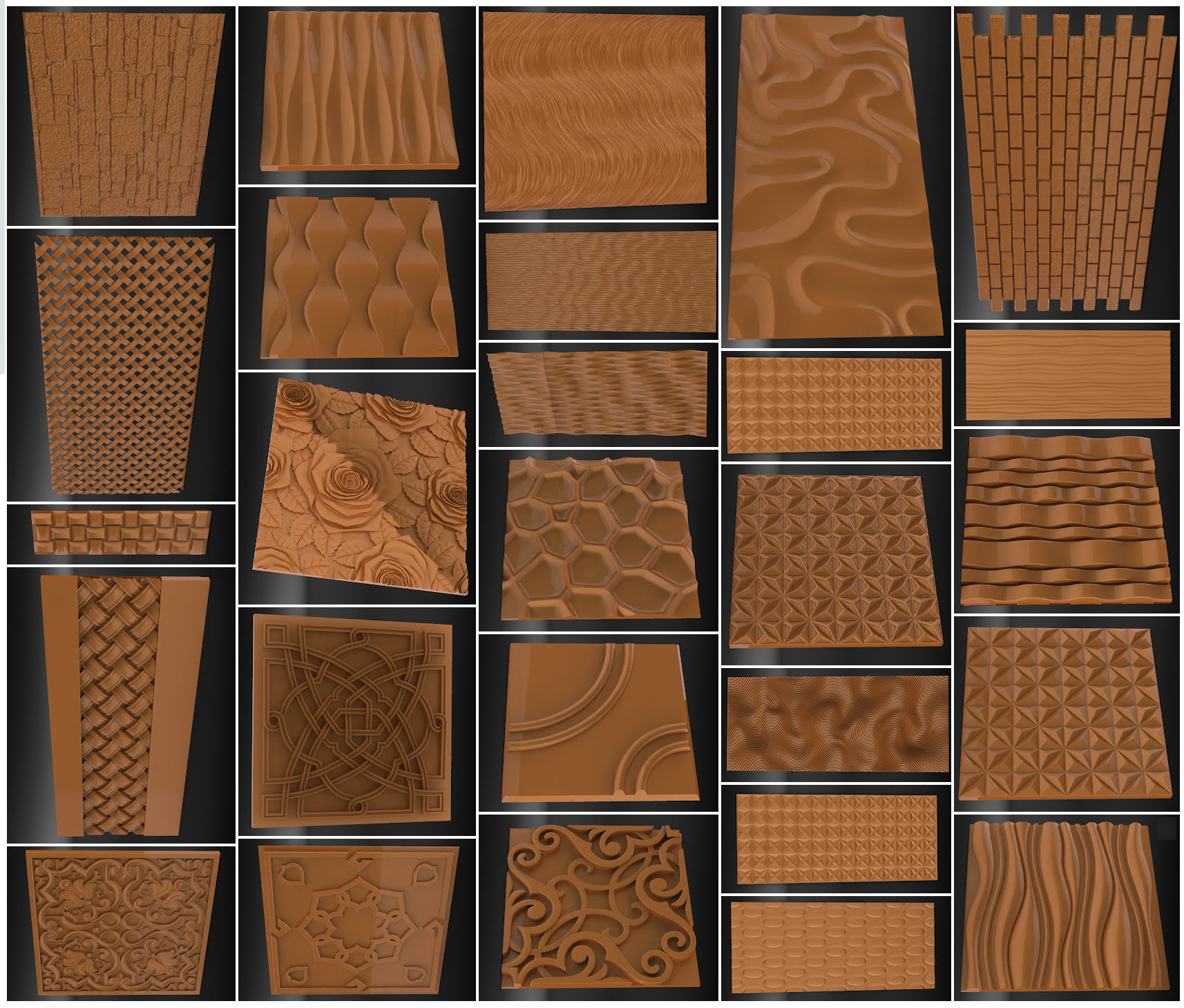 27 3D Stl Model Router File, Panels Decor Wavy Pattern 3d Stl File ...