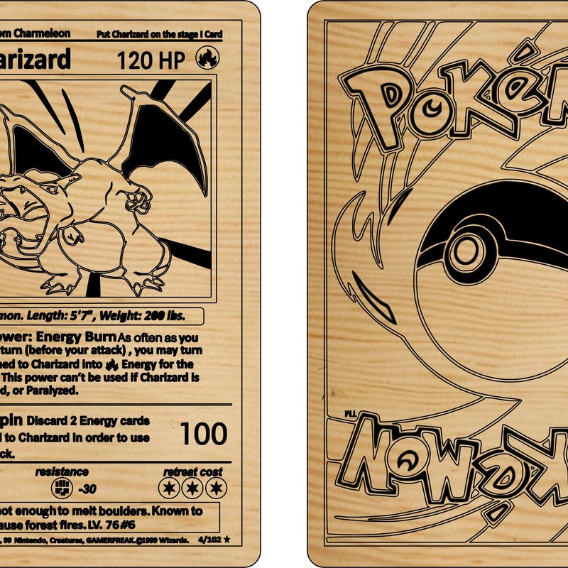 Laser Cut Charizard Card - Etsy