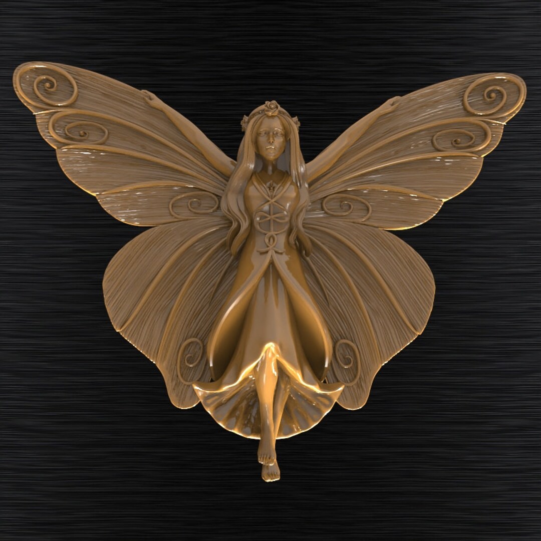 3D Stl Model Router File, Fairy Butterfly Girl Decor 3d Stl File ...