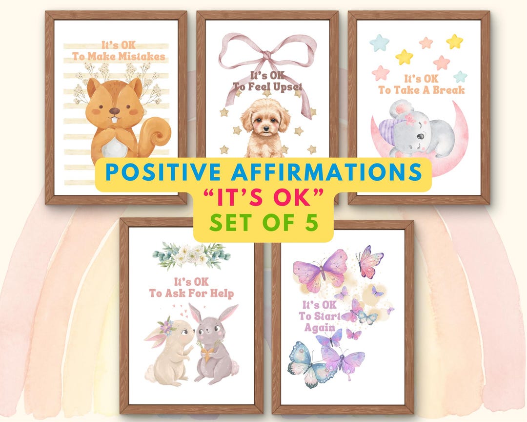 Kids Affirmation Poster Set | Positive Wall Art Bundle | Classroom ...