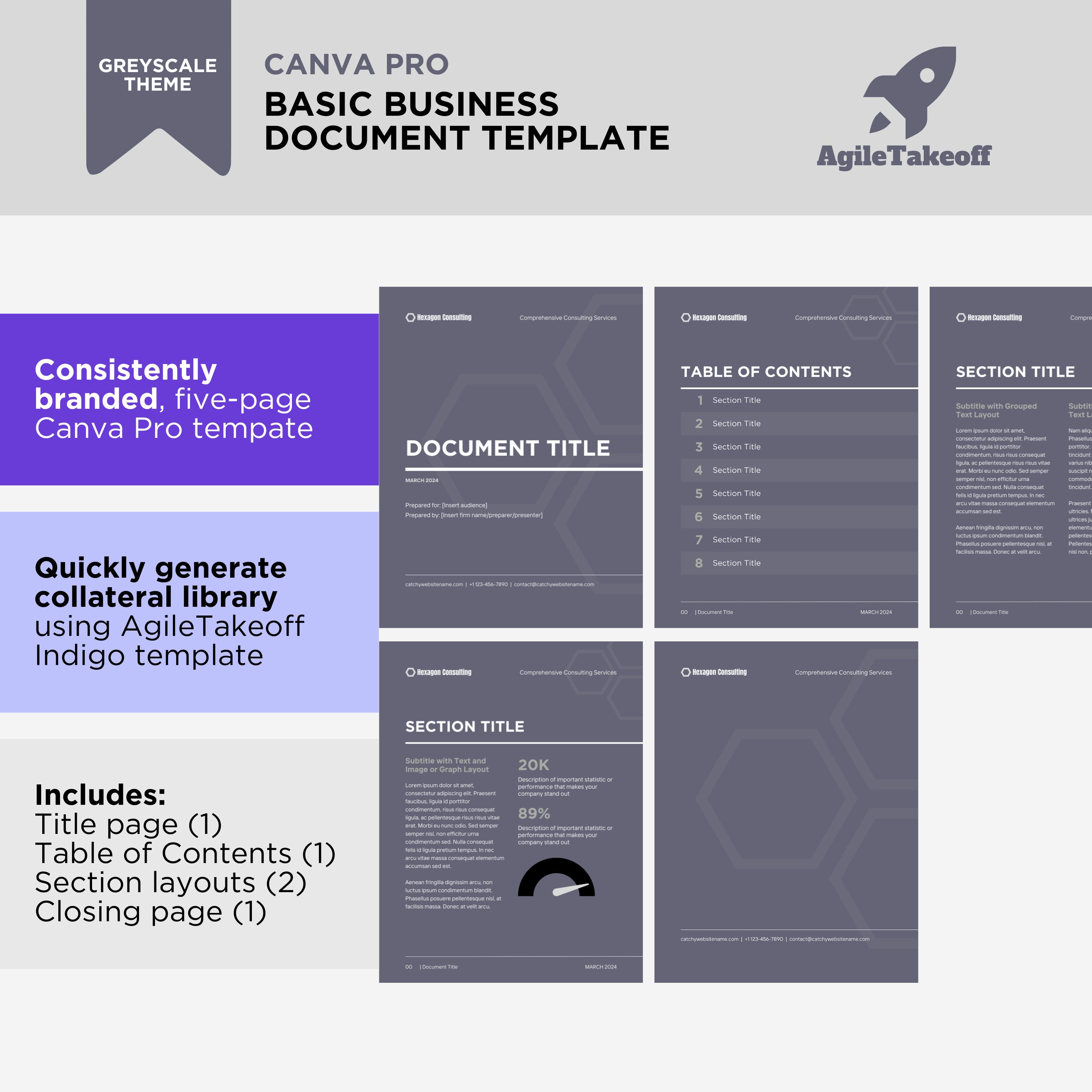 Basic Business Document Template Canva Pro Business Document Template ...