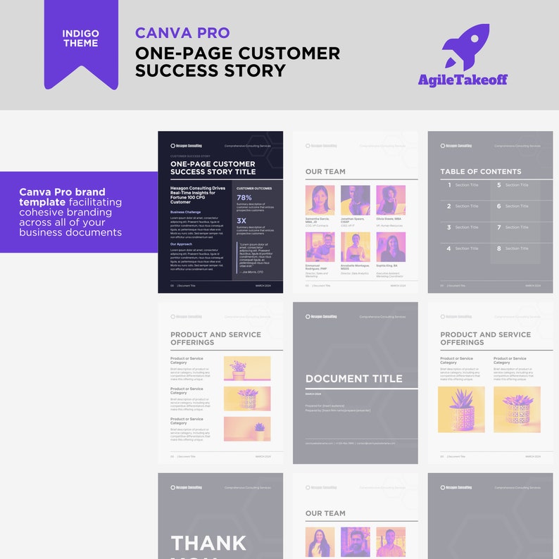 One-page Customer Success Story Digital Business Templates Startup ...