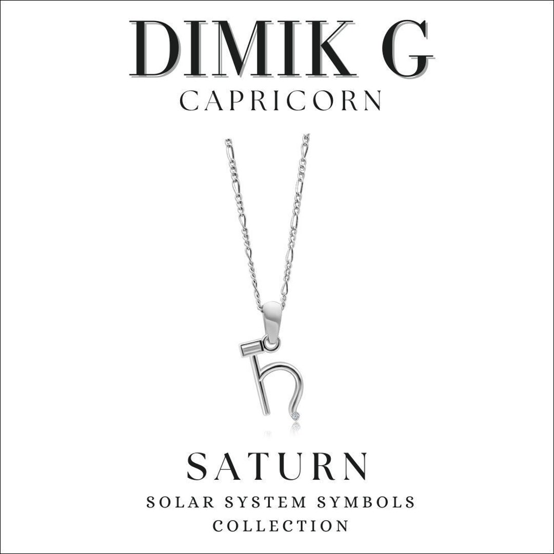 Saturn Symbol Pendant - 925 Sterling Silver Solar System Jewelry ...