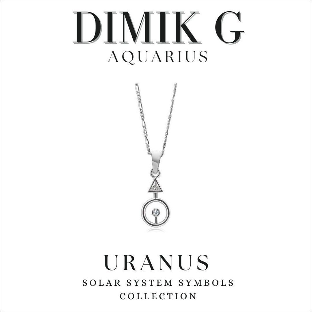Uranus Symbol Pendant 925 Sterling Silver Solar System Jewelry ...