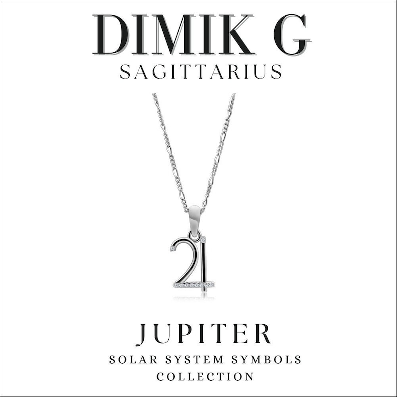 Jupiter Symbol Pendant - 925 Sterling Silver Solar System Jewelry ...
