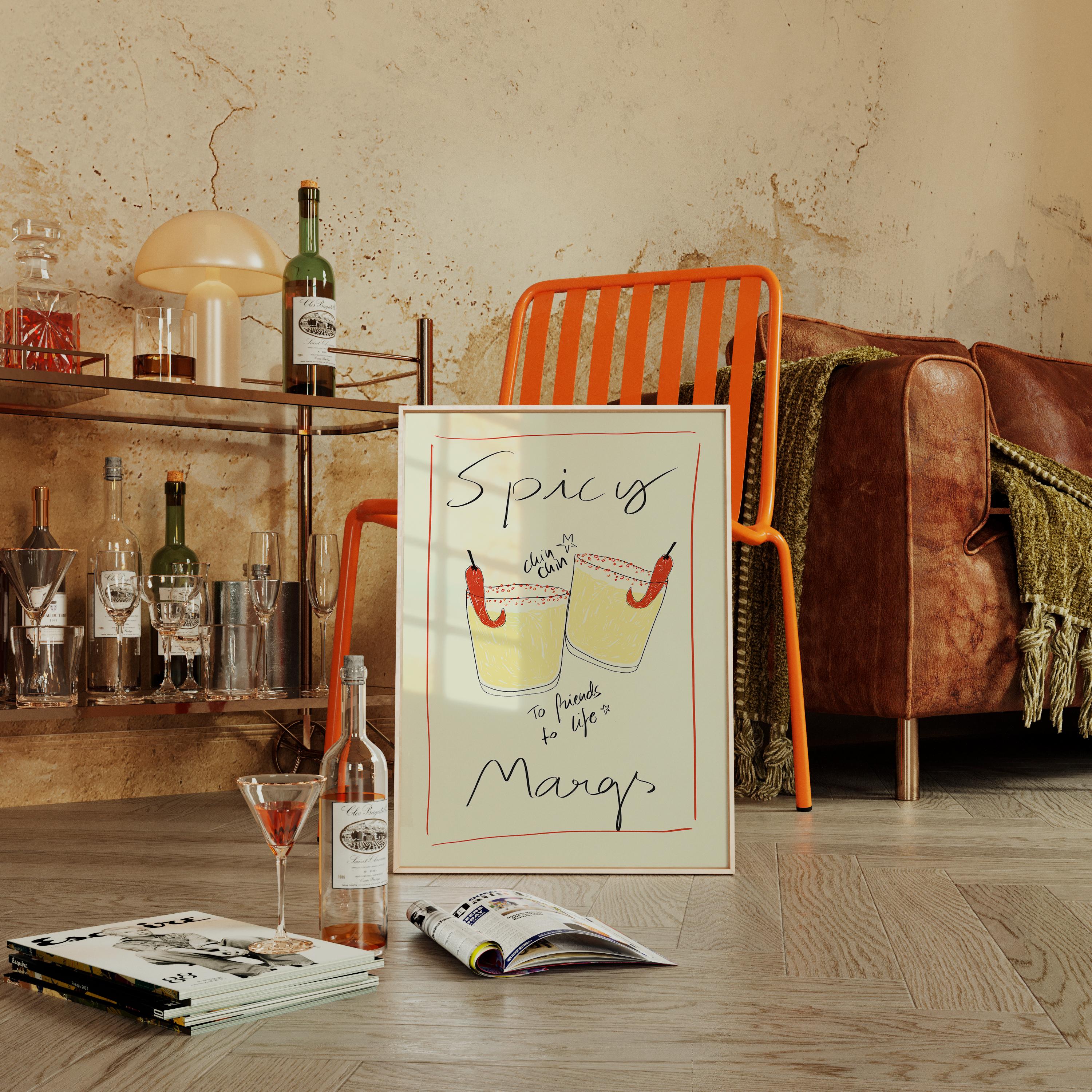 Impressão de Margarita Apimentada: Arte de Parede Moderna para Carrinho ...