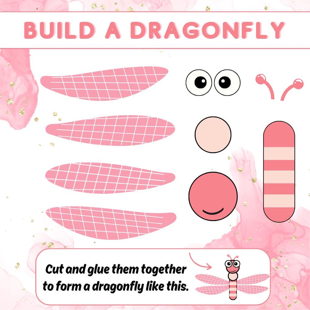 Build-a-butterfly & Build-a-dragonfly Craft | Printable Insect Cut ...