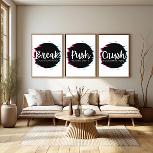 Break Crush Push Motivational Poster Wall Art, Inspirational Wall Art ...